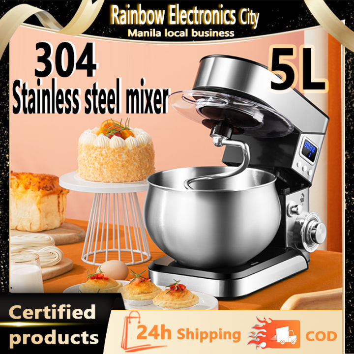 5L Automatic Mixer Commercial Kitchen Multi-functional Silent Kneading ...
