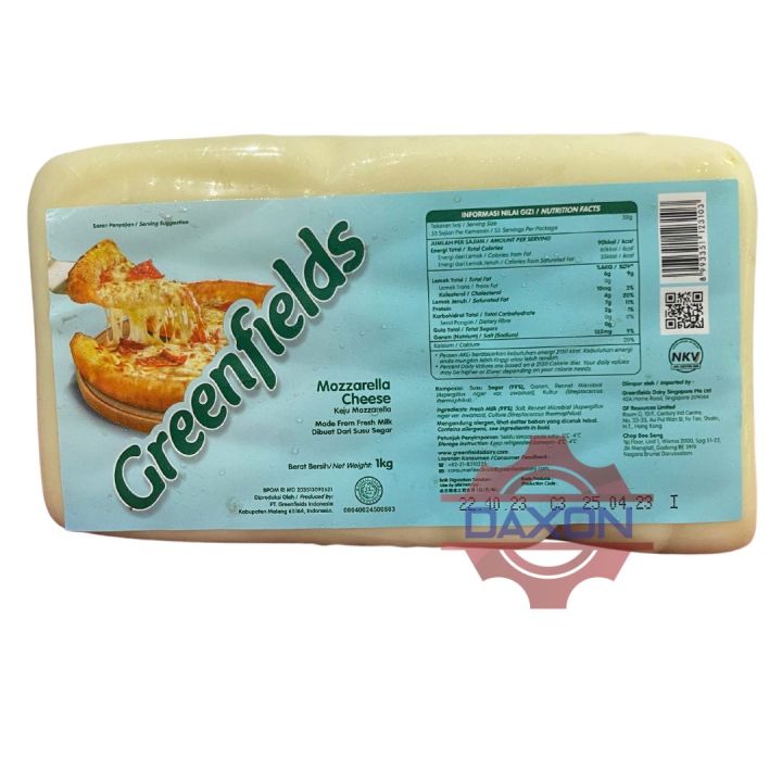Greenfields MOZZARELLA moza BLOK keju CHEESE 1 kg mozarela | Lazada ...