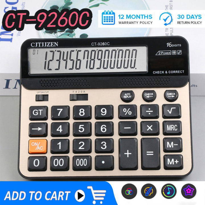 CT-9260C/DM-1200V/DM-712 Casio Calculator For Business Calculator 16 ...