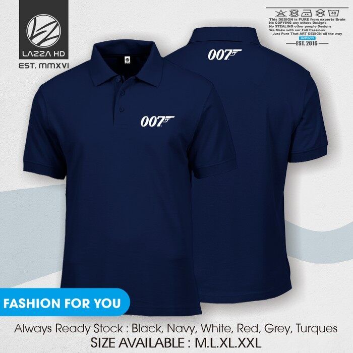 Poloshirt เสื้อโปโลคอปก James Bond 007โลโก้ | Lazada.co.th
