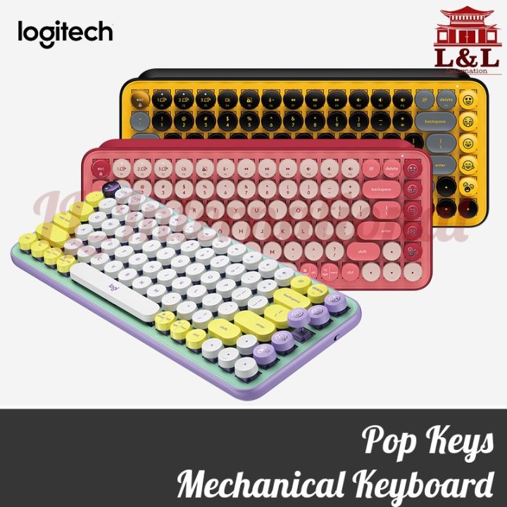 Logitech Pop Keys Bluetooth Wireless Gaming Mechanical Keyboard Emoji ...