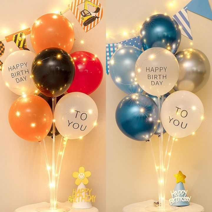 12pcs Balloons Tree Stand Holder Set With LED Light Table Center Decor ...