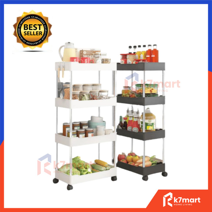 K7MART RAK DAPUR SQUARE STAINLESS SERBAGUNA / RAK TROLI RODA 4 SUSUN ...