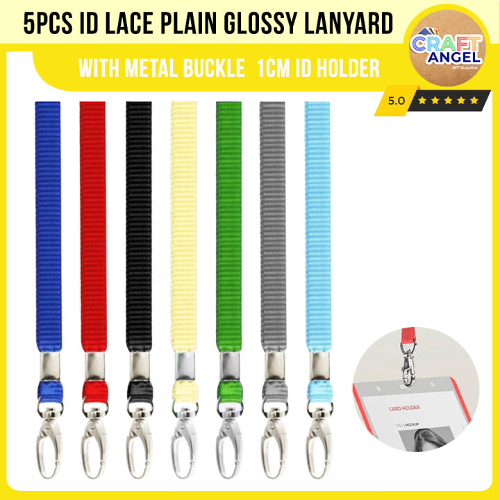 5PCS ID Lace Glossy Lanyard with Metal Buckle ID Holder Lanyard for ...