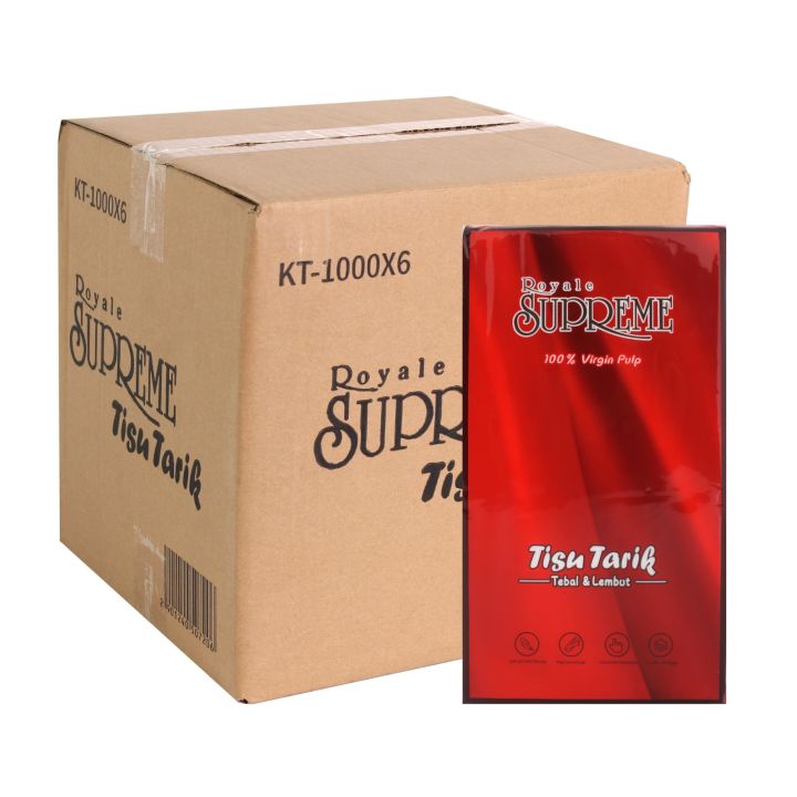 Royale Supreme Hanging Facial Tissue 4ply 1000's (6 Packs) [1 Carton ...