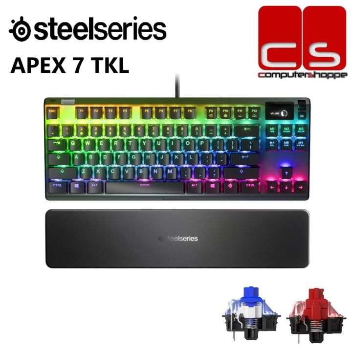 SteelSeries Apex 7 TKL Mechanical Gaming Keyboard - Blue/Red Switch ...