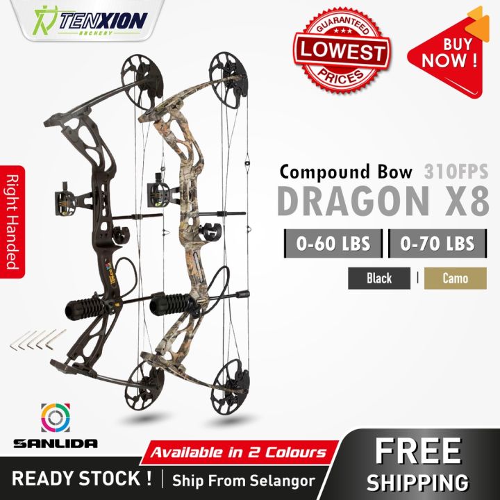 TenXion Archery Sanlida Dragon X8 Compound Bow 0-60LBS Adjustable 310FPS Right-Handed | Lazada