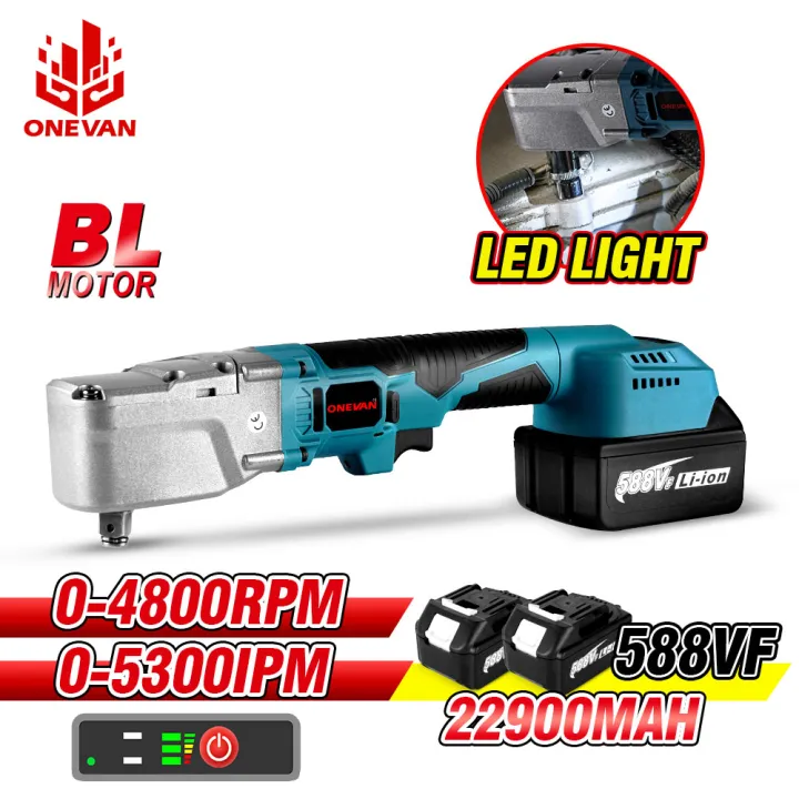 ONEVAN 1000N.M 4800RPM 2-Gears Brushless 1/2'' Electric Ratchet Wrench ...