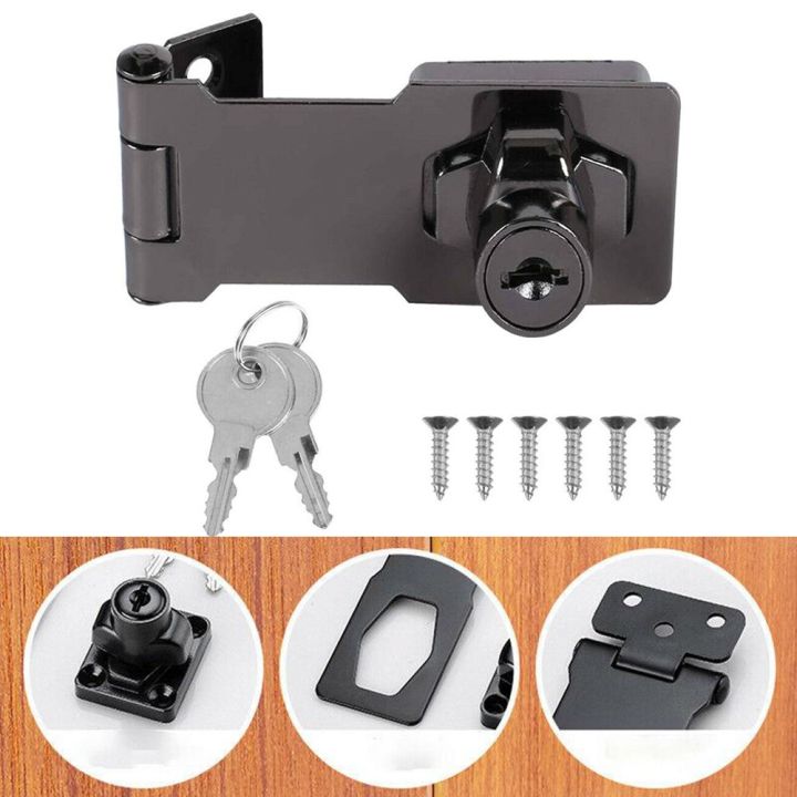 [DHGO] Heavy Duty 3 Inch Locking Hasp and Staple with Key Padlock Home ...