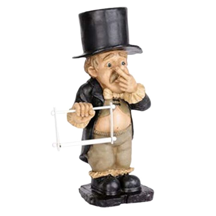 Resin Butler Shape Cute Old Boys Statue Decor Tissue Stand Rack ...