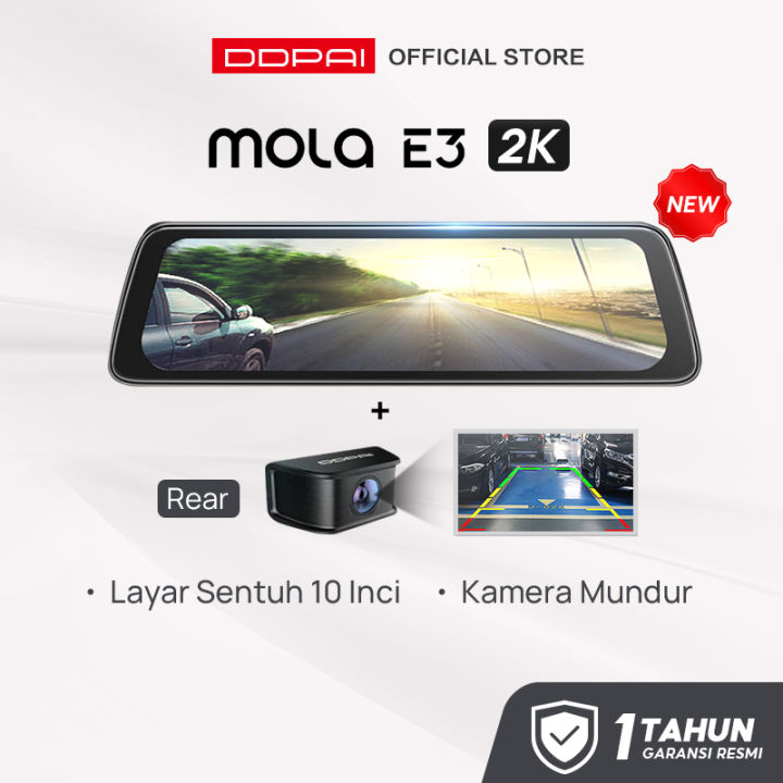 DDPAI Mola E3 Dash Cam Kamera Mundur 1440p Depan Belakang Media Streaming Kamera Spion Mobil ...