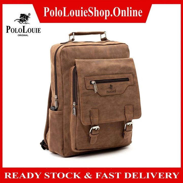 Original Polo Louie High Quality USB Backpack Luxury Crazy Horse ...