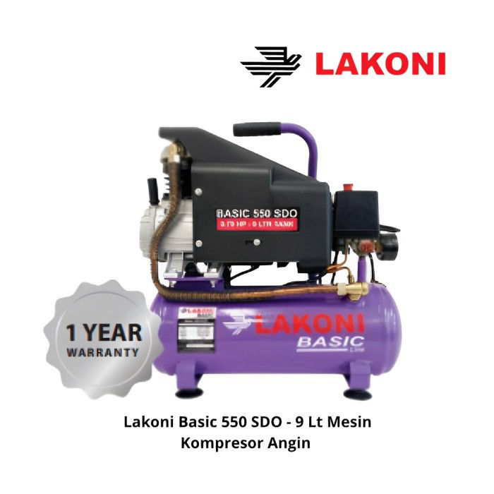 Lakoni Basic 550 SDO - 9 Lt Mesin Kompresor Oli 0.75 HP | Lazada Indonesia