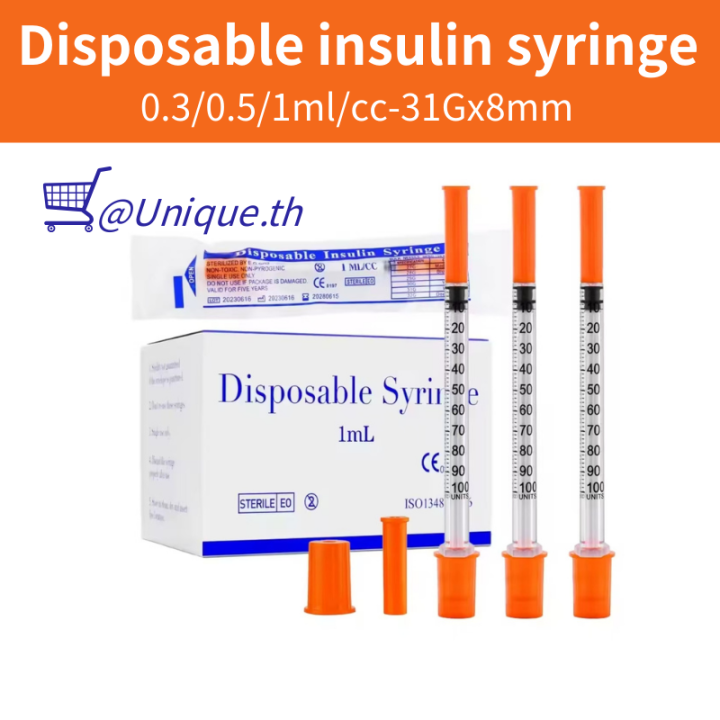 100pcs 1ml/cc 30G 13mm Orange insulin Syringe With Needle,Disposable ...
