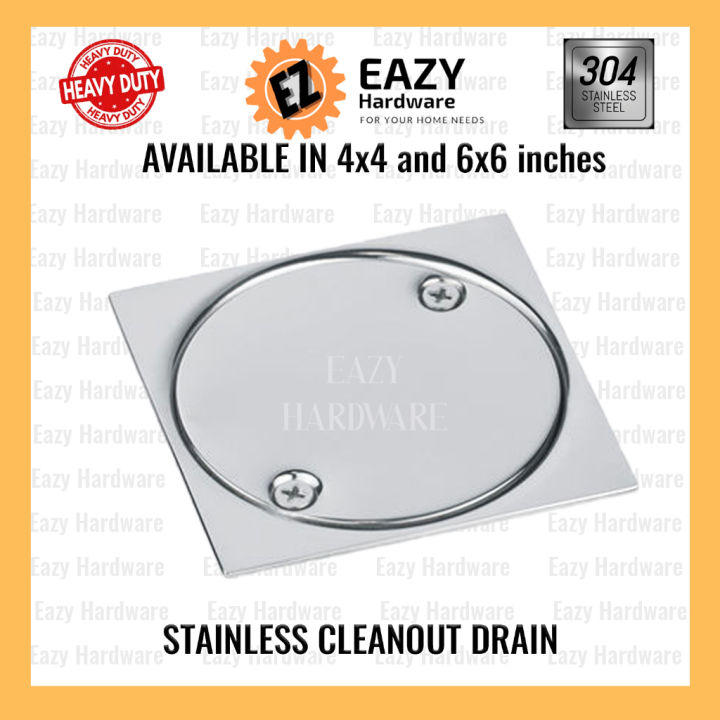 Heavy Duty SUS304 Snless 4 x 4 Clean Out Floor Drain (4x4 cleanout ...