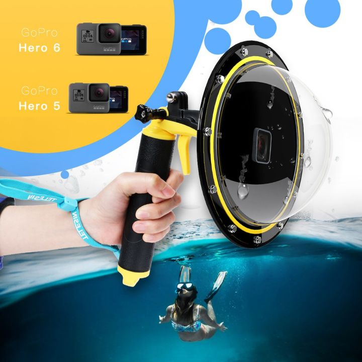 TELESIN GoPro Hero7 Black/6/5/2018 GoPro Dome Port with Floating Bobber ...