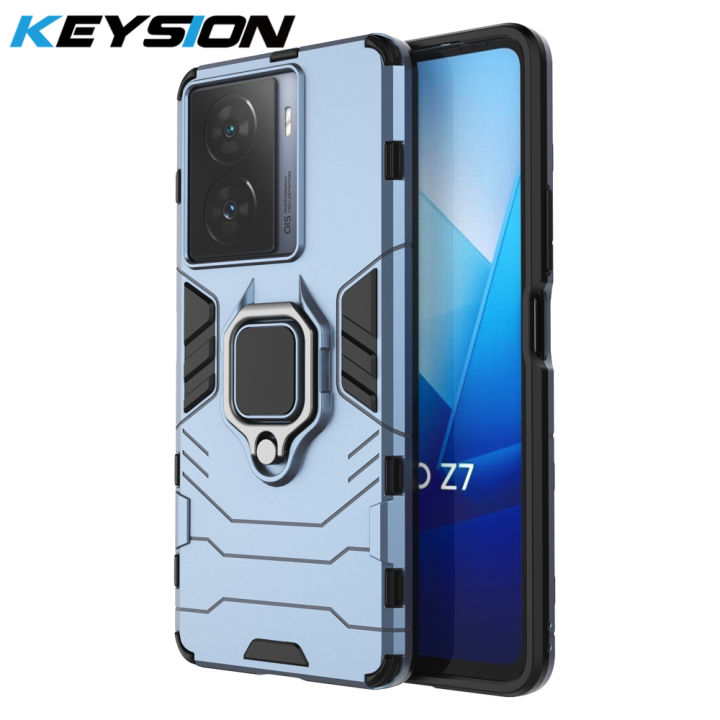 KEYSION Shockproof Armor Case for iQOO Z7 5G Z7X 11 10 Pro Silicone+PC ...