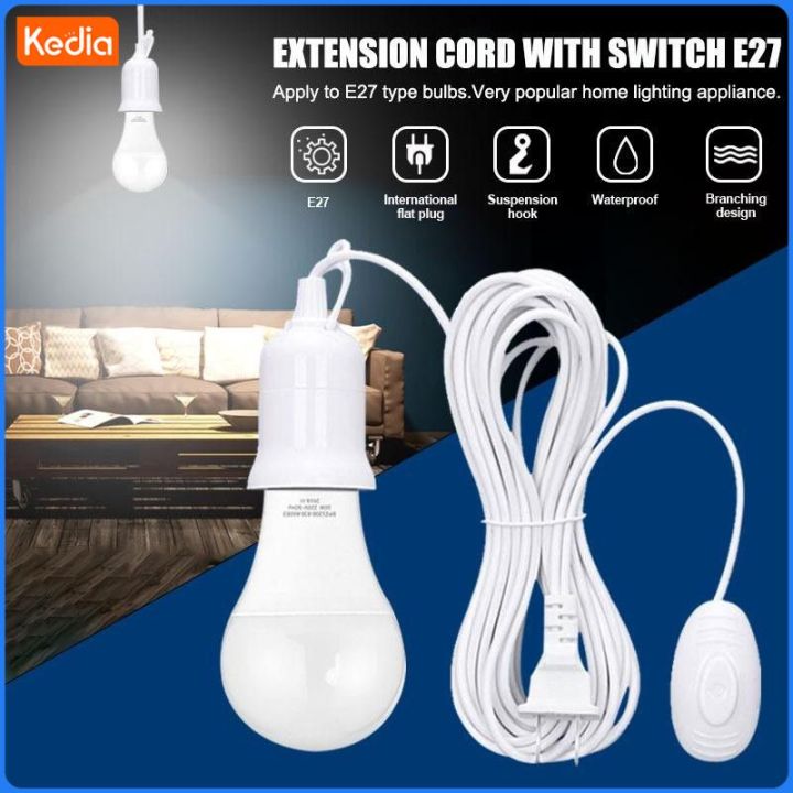 Kedia E27 Suspension Universal Screw Socket 3/5M LED Light Bulb PP ...