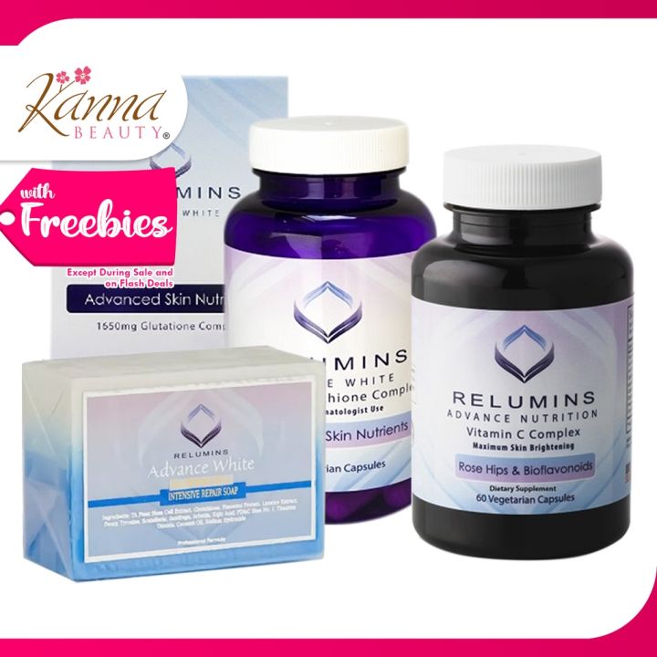 Relumins 1650mg 15x Glutathione booster+ Vitamin C w/ soap | Lazada PH