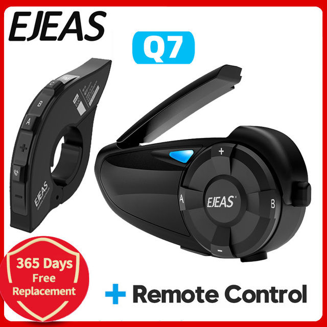 EJEAS Q7 Motorcycle Helmet Headset Intercom Up to 7 Riders Wireless ...