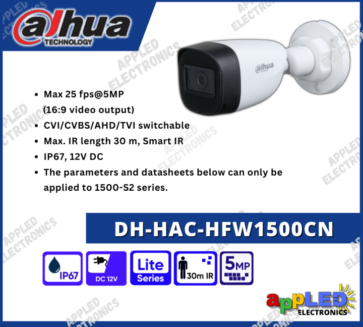 Dahua DH-HAC-HFW1500CN 5MP HDCVI Bullet Analog CCTV Camera | Lazada PH
