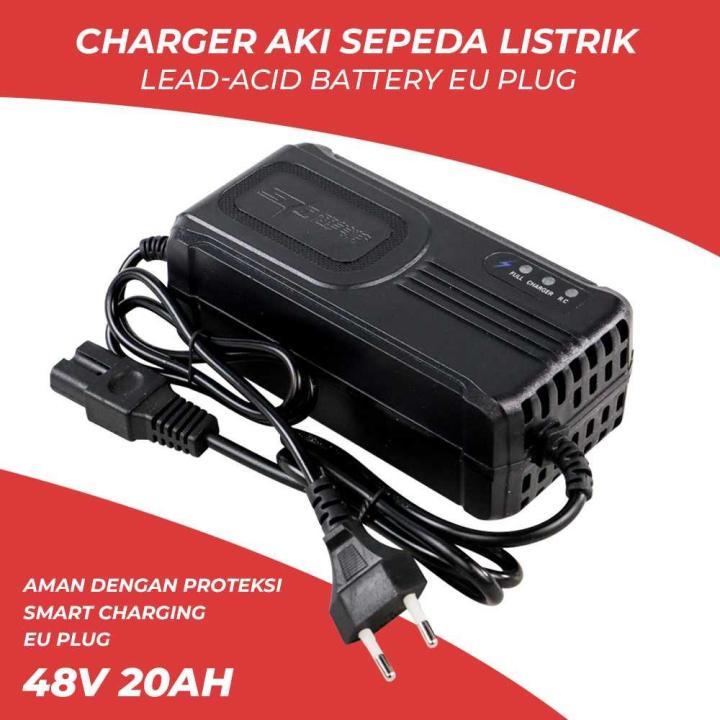 Adapter Charger Sepeda Listrik 48V 20Ah Lead-Acid Battery EU Plug casan ...