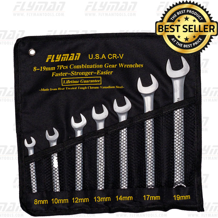 Flyman® Combination Gear Wrench Set 7pcs (8mm-19mm) | Lazada PH
