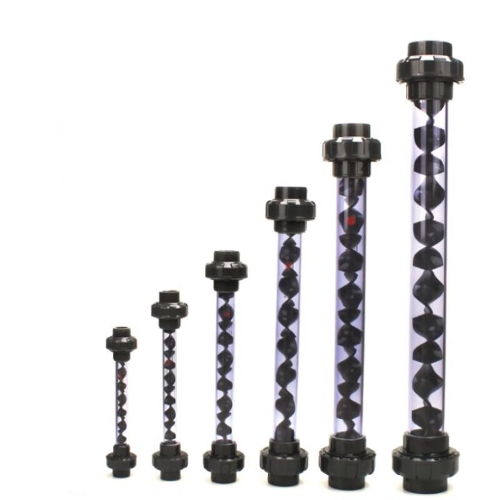 25/32/40/50MM Helical Static Mixers Grey/Clear PVC Pipe Mixer Plastic ...