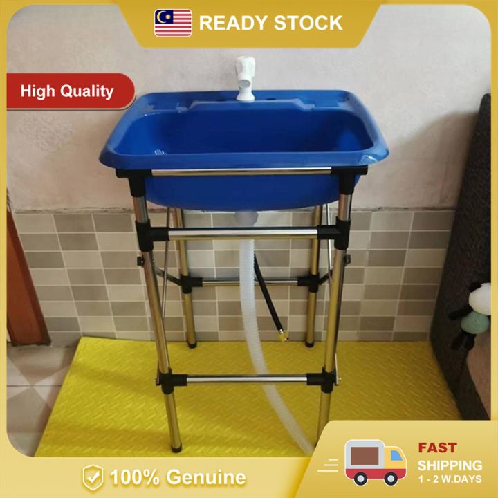 Plastic Sinki Basin with Foldable Stand / Sinki Plastik Rack Lipat Sink ...