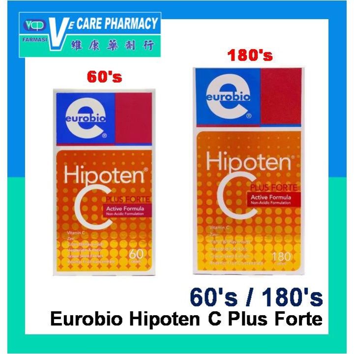 NEW PACKING Eurobio Hipoten C Plus Forte (Vitamin C) 1000MG 60's180's♟ ...