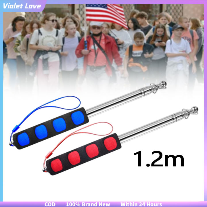 1.2M Portable Telescopic Flag Pole Tour Guide Flag Pole Stainless Steel ...