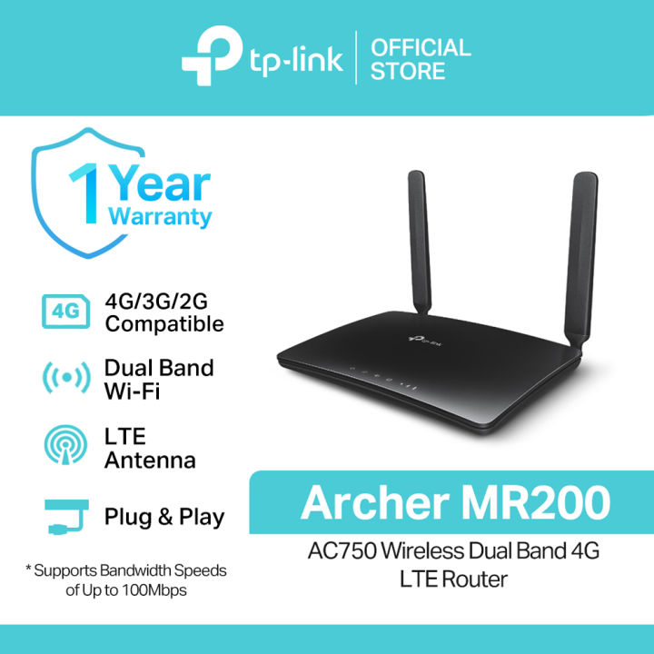 TP-Link Archer MR200 AC750 Wireless Dual Band 4G Openline LTE Router ...