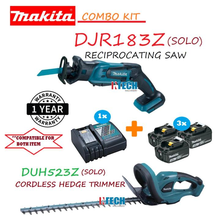 MAKITA COMBO KIT DJR183Z RECIPROCATING SAW+DUH523Z CORDLESS HEDGE ...