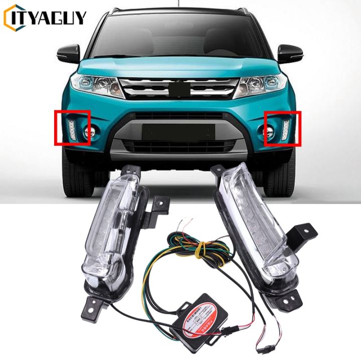 1 Pair LED DRL Daytime Running Light Turn Signal Lamps For Suzuki ...