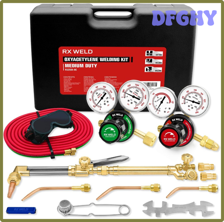 DFGHY Oxygen Acetylene Torch Kit, Gas Cutting Welding Kit Portable Oxy ...