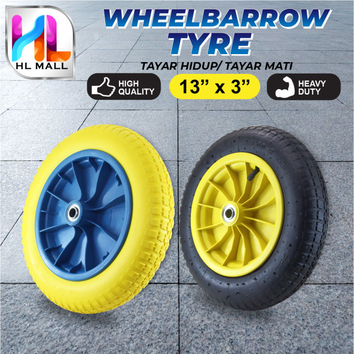 HL MALL Heavy Duty Wheel Barrow tyre / Tayar kereta sorong RIM PVC ...