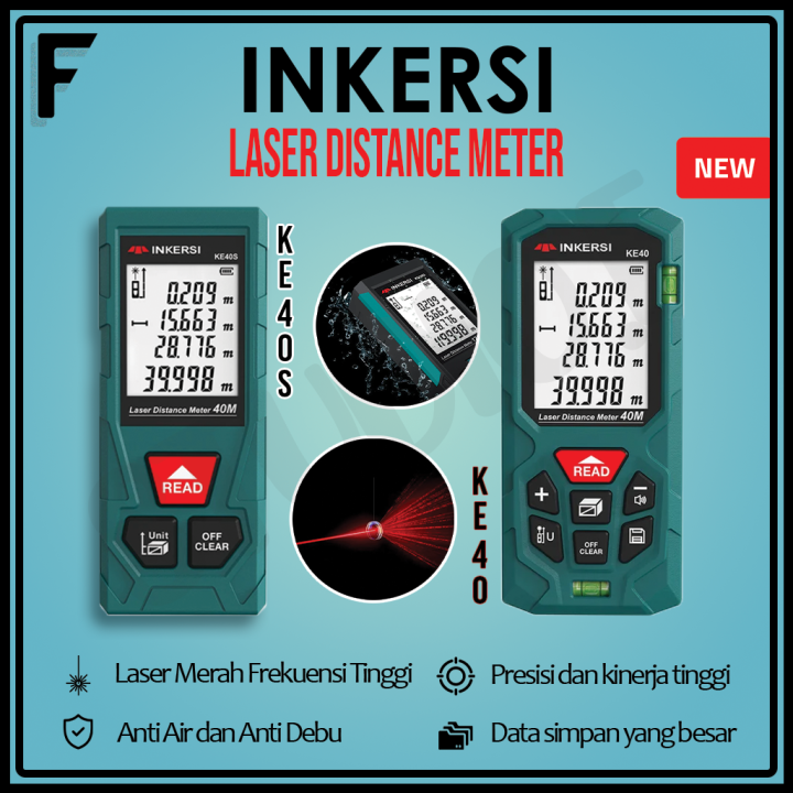 Meteran Laser INKERSI Digital Laser Tape Measure Laser Rangefinder ...