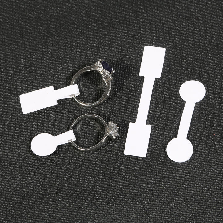 100pcs/Bag White Paper Jewelry Display Card Labels Ring Sticker Hangtag ...