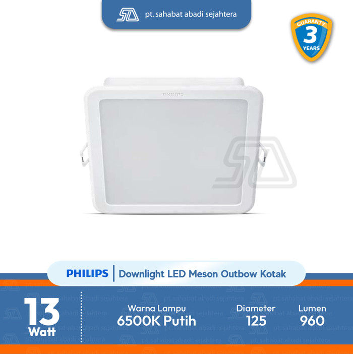 Philips Lampu Downlight LED Meson Kotak D125 13W Cahaya Putih | Lazada ...