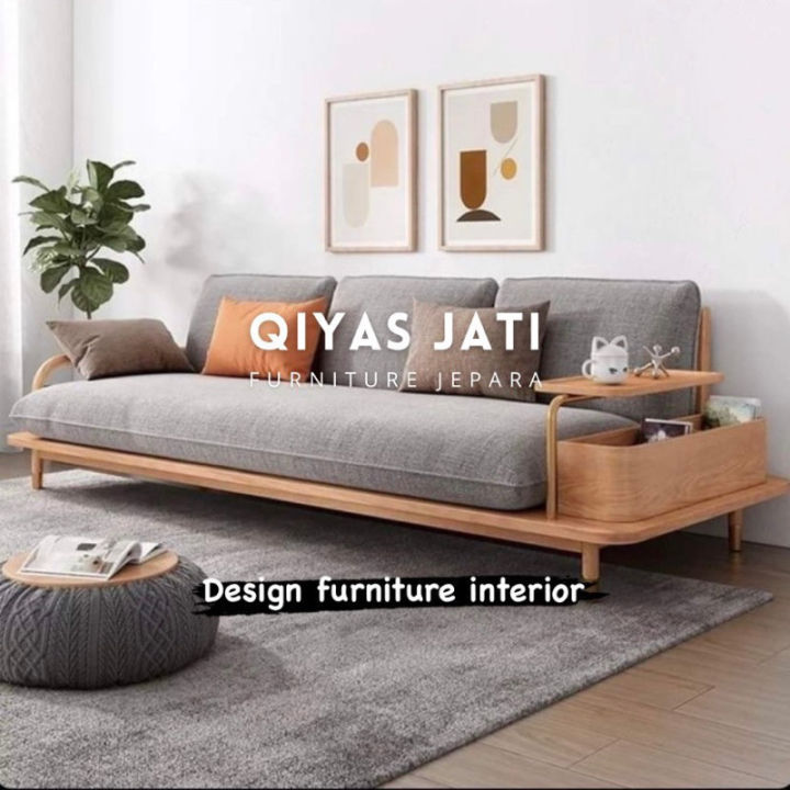 Sofa jepang sofa tamu 3 seater kayu jati minimalis | Lazada Indonesia
