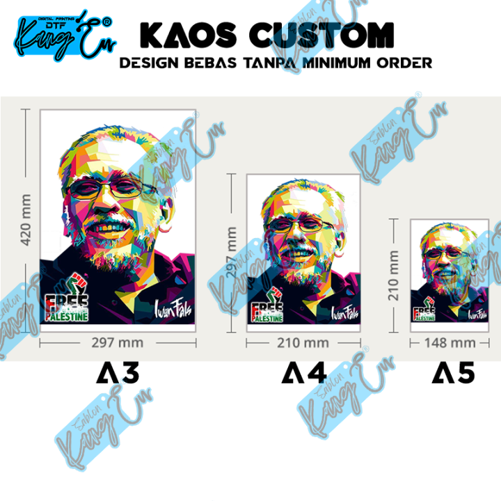 Sablon DTF Custom text logo photo ukuran A3 A4 A5 A6 A7 depan atau belakang Kaos | Lazada Indonesia