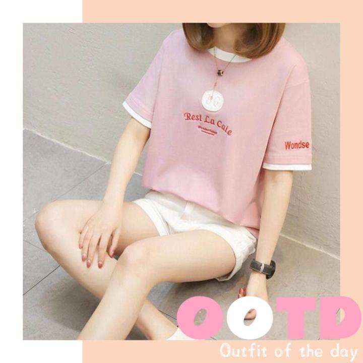 QDshop 💝เสื้อยืดแฟชั่นสีพื้นสไตล์มินิมอล 🌈 แมทช์เข้ามากับทุกไลฟ์สไตล์ ...