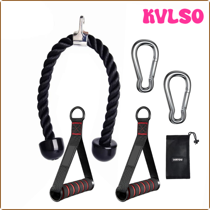 KVLSO Triceps Lowering Rope Face Pull Handles Push Pull Down Cord For ...