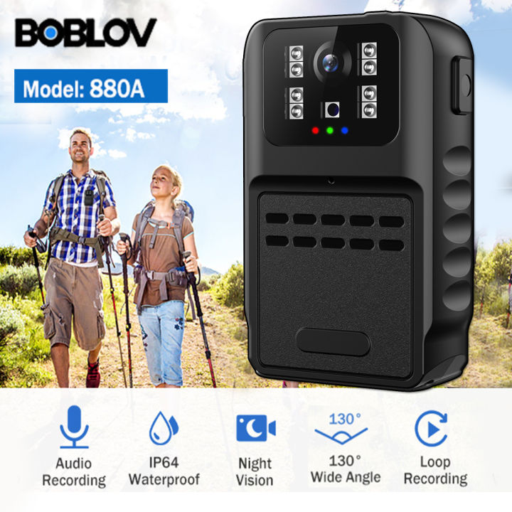BOBLOV 880A กล้องที่สวมใส่ร่างกาย1080P กล้องถ่ายวิดีโอแบบไนท์วิชั่น IR ...