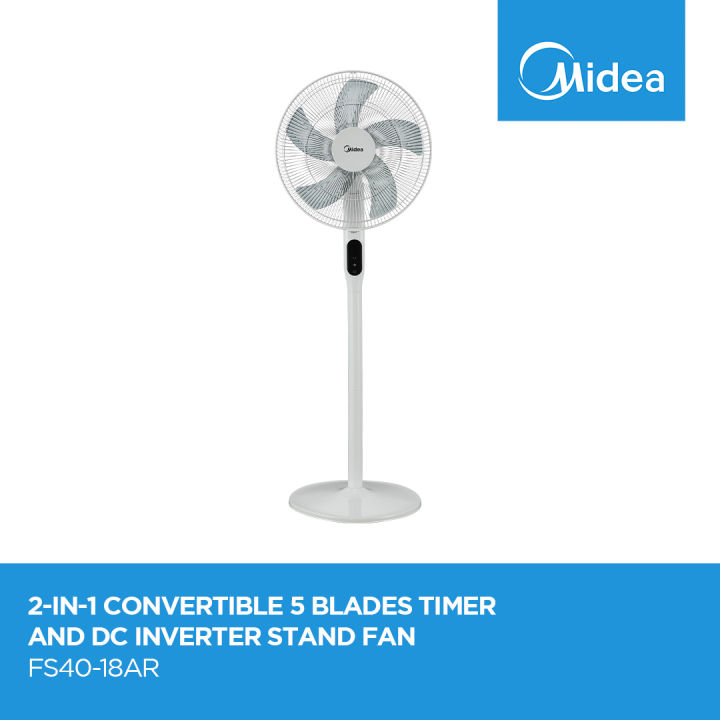 Midea 2 in 1 Convertible 5 Blades Timer and DC Inverter Stand Fan ...