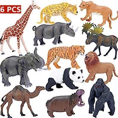 6 Pcs Animals Zoo Jungle Animals Kids Learning Toys Binatang Mainan ...