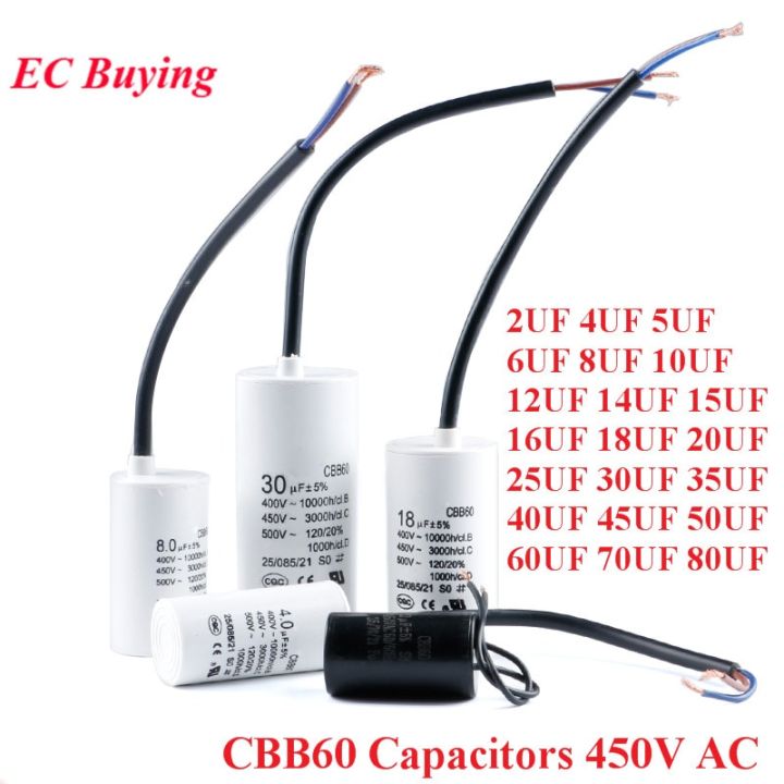 Motor Run Capacitors CBB60 450V AC Starting Capacitor 5% 2/4/5/6/8/10/12/14/15/16/18/20/25/30/40 ...