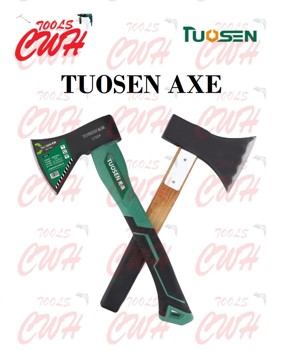 PRC TUOSEN WOOD RUBBER HANDLE AXE CHOP CHOPPING CHOPPER WOOD KAPAK KAYU ...