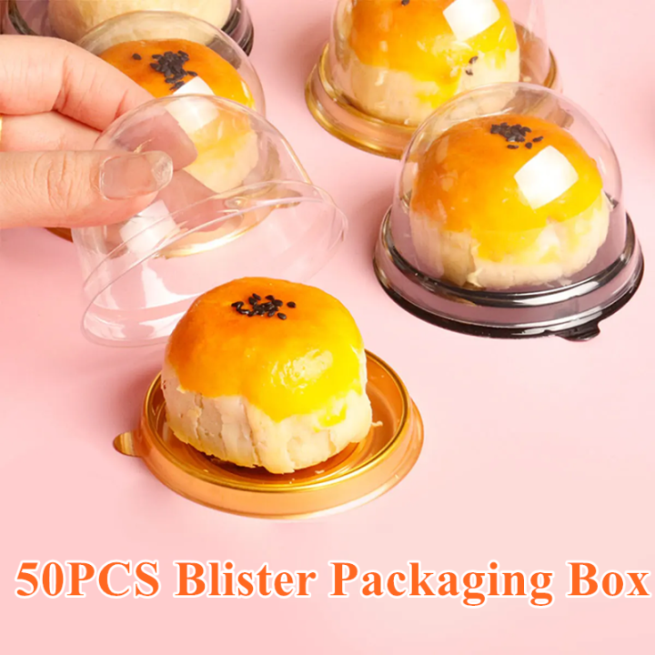 50PCS Clear Plastic Mini Cupcake Boxes Muffin Pod Dome Muffin Single ...