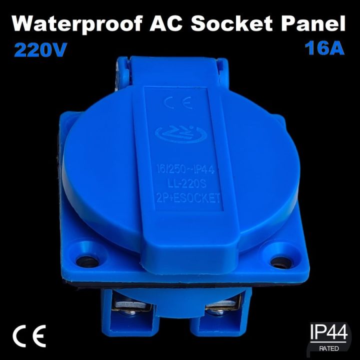 colokan steker female biru outdor panel mounting stop kontak genset ...